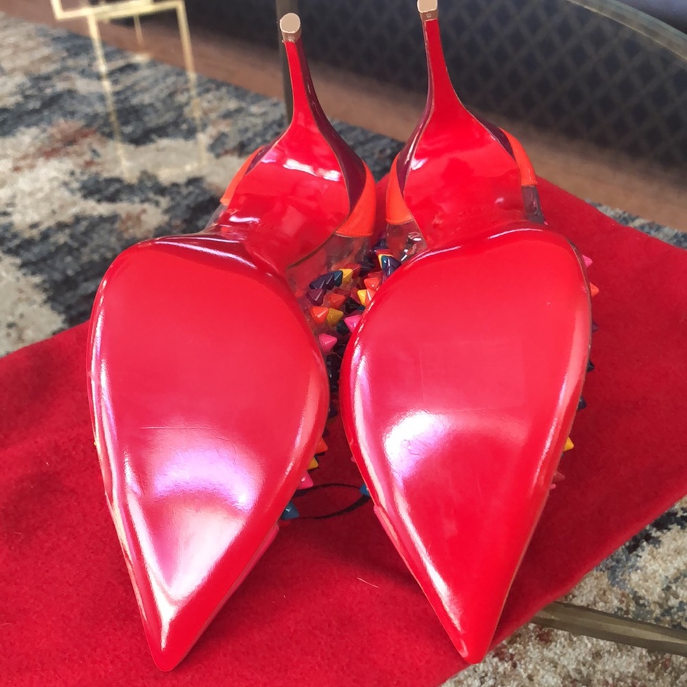 Christian Louboutin- Spike Me 100 Patent/Pvc (Version… - Gem